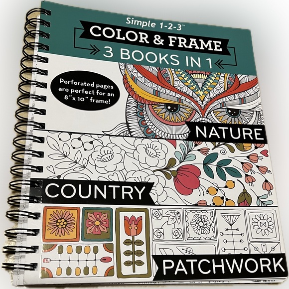 Art | New Color Frame 3 Books In 1 Nature Country Patchwork Adult ...